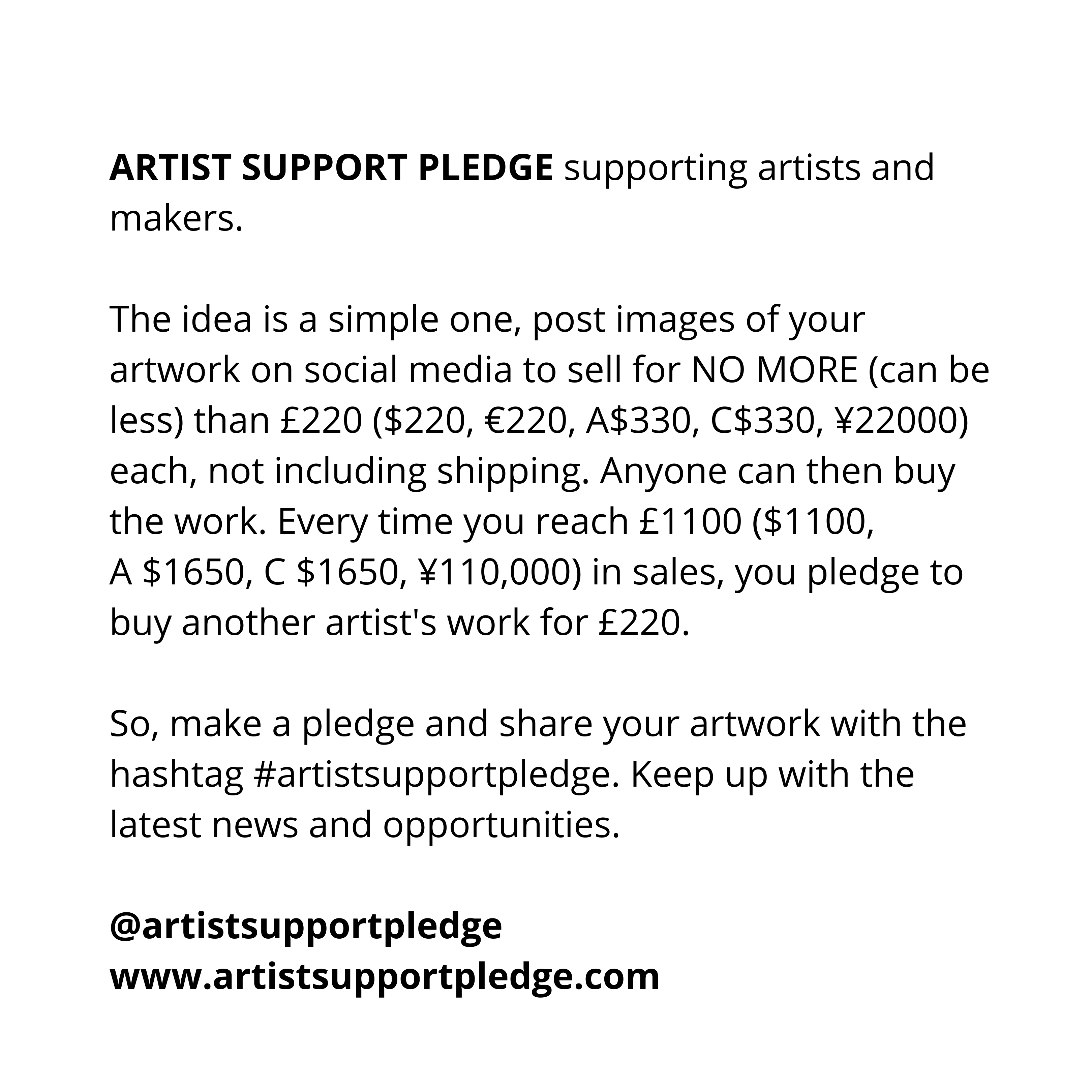 Artist Support Pledge – A GENEROUS CULTURE FOR ARTISTS & MAKERS
